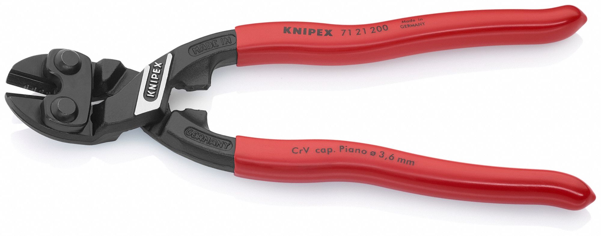 KNIPEX Bolt Cutters: Plastic, For 1/4 in Max Dia Soft Steel, For 3/16 ...