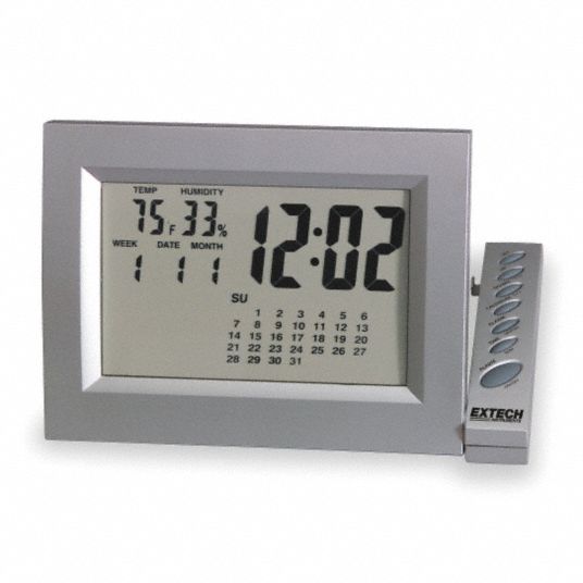 Digital Hygrometer with Clock - Grainger