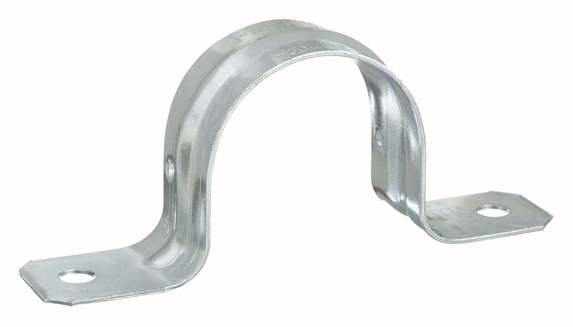 Steel, RMC, Two Hole Conduit Strap - 3KF81|3KF81 - Grainger