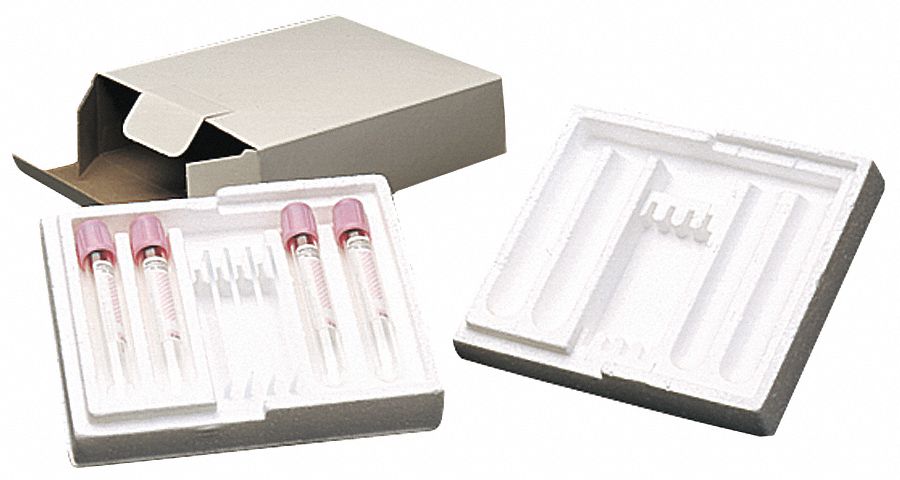 Lab Tubes Holds Container, 4 Tubes, Lab Tube Mailer - 3KGT1|408 - Grainger