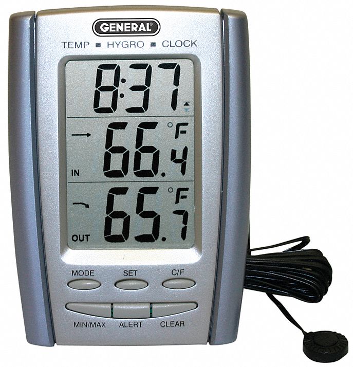 Digital Thermometer, Application Indoor/Outdoor - Grainger