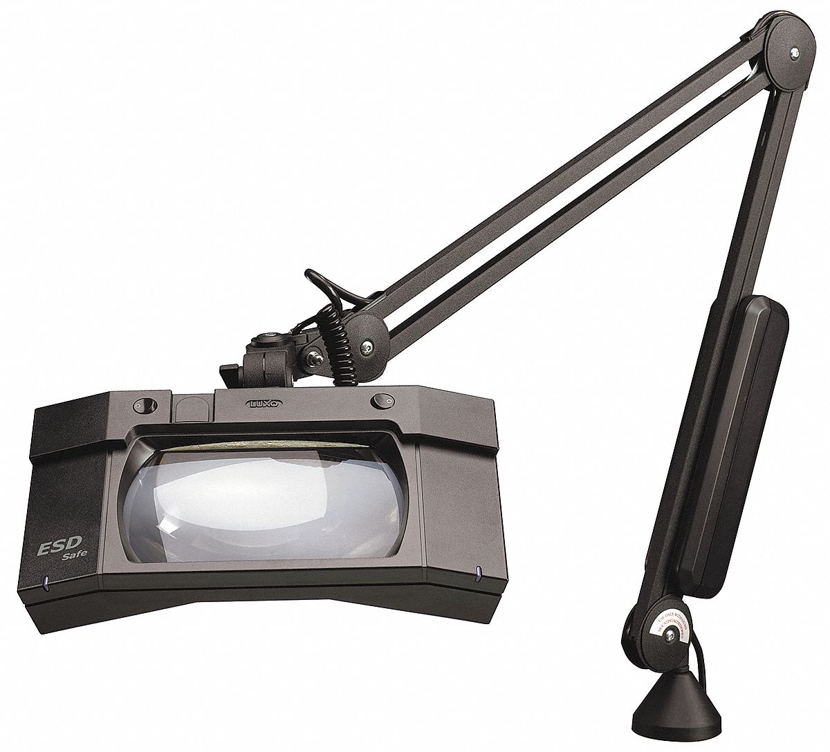 Rectangular Magnifier Light, 45 in Arm Length, 1.88x, Black - Grainger