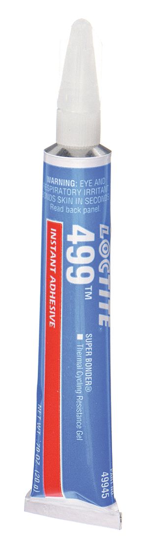 LOCTITE INSTANT ADHESIVE, 499, PLASTICS, 0.7 OZ, TUBE, CLEAR, THICK ...