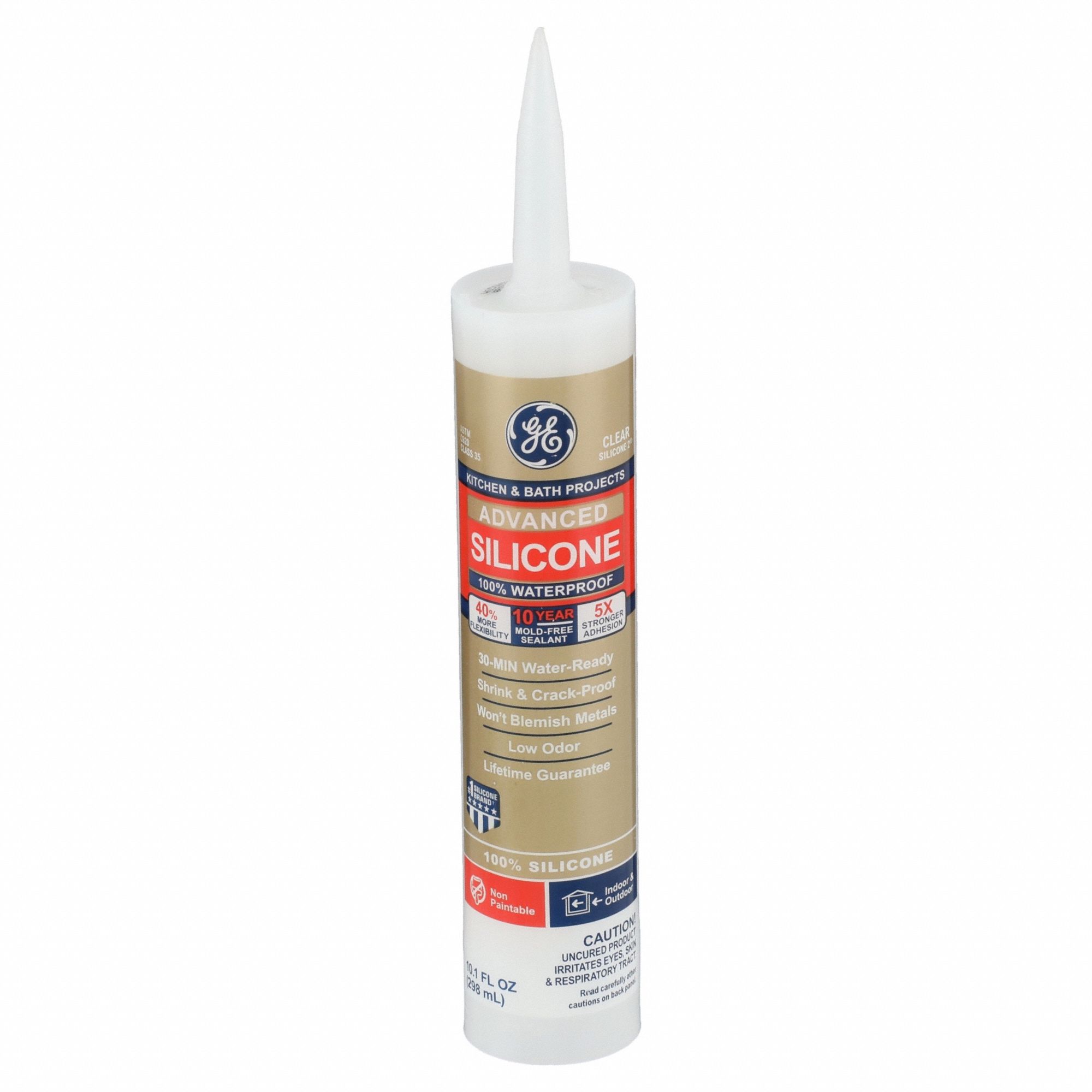 GE, Advanced Silicone, Clear, Silicone Sealant - 3LA48|2708923 - Grainger