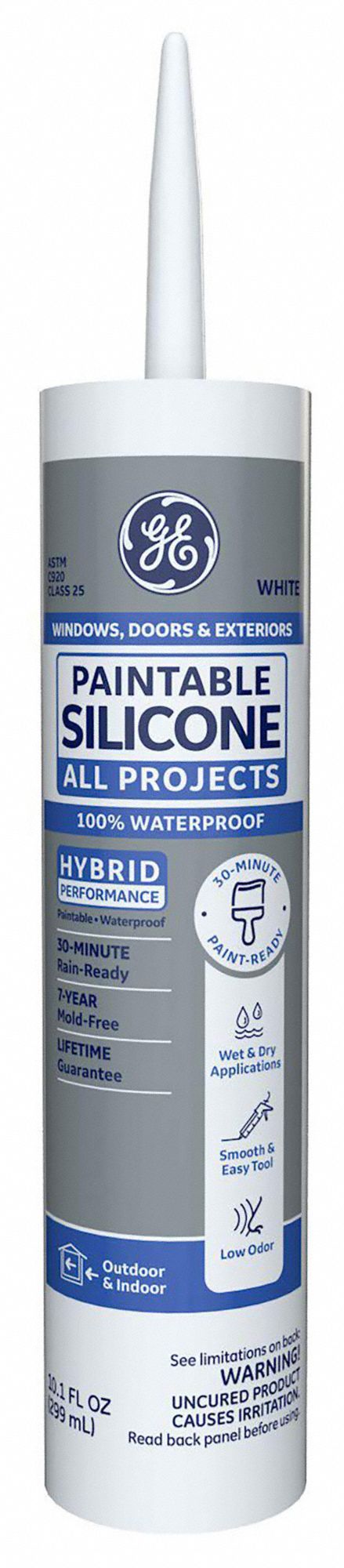 GE Sellador Pintable Blanco Silicona Cartucho 10.1 oz - Masillas y ...