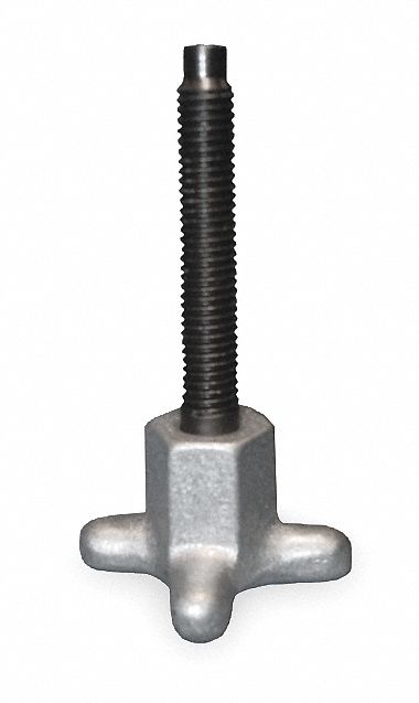TE-CO, 1/4"-20 Thread, 1 3/4 in Thread Lg, Dog Point Hand Knob Screw ...