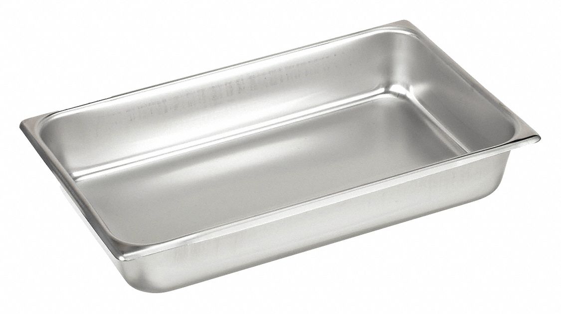 Stainless Steel, 4 in Overall Ht, Dimpled-Rim Tray - 3LDZ5|30042 - Grainger