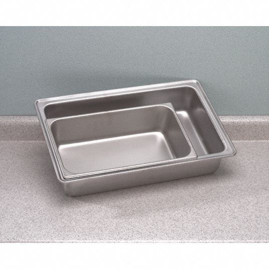 Stainless Steel, 6 in Overall Ht, Dimpled-Rim Tray - 3LEL8|30062 - Grainger