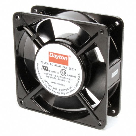 DAYTON, 4 11/16 in Ht, 1 1/2 in Dp, Standard Square Axial Fan - 3LE77 ...
