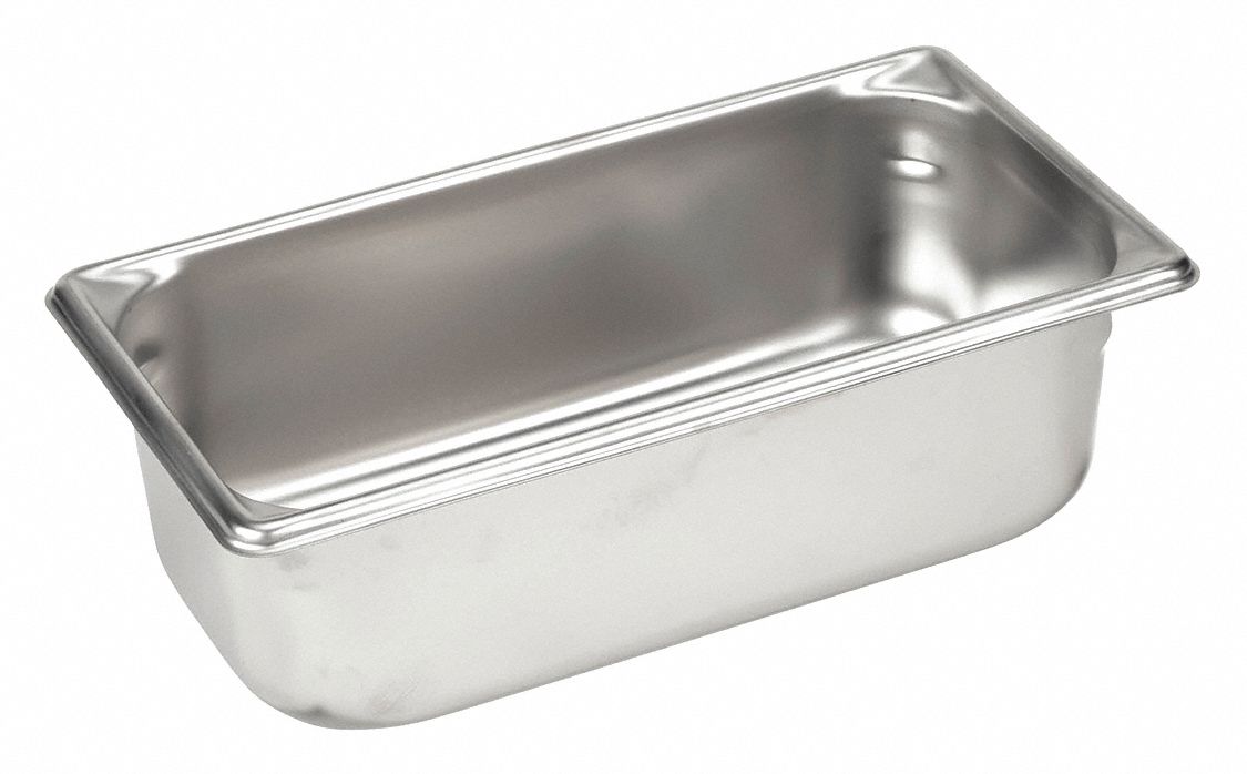 Stainless Steel, 4 in Overall Ht, Dimpled-Rim Tray - 3LEN7|30342 - Grainger