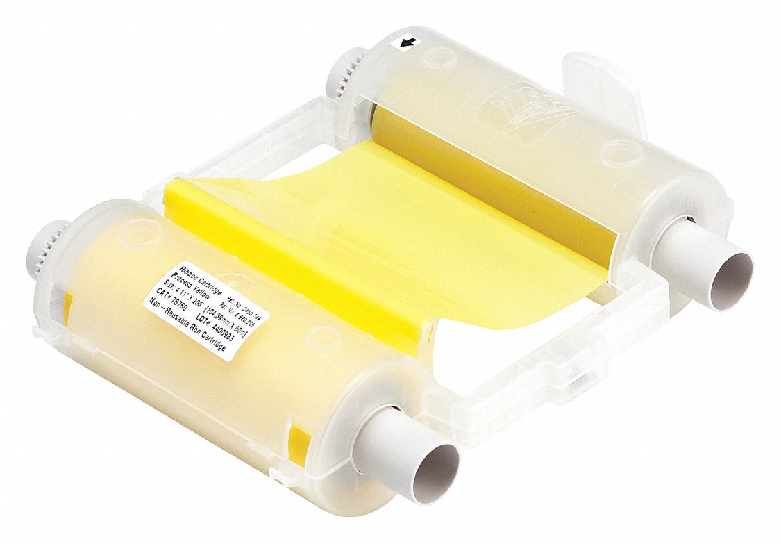 4 3/32 in x 200 ft, Yellow, Label Printer Ribbon Cartridge - 3LGW9 ...