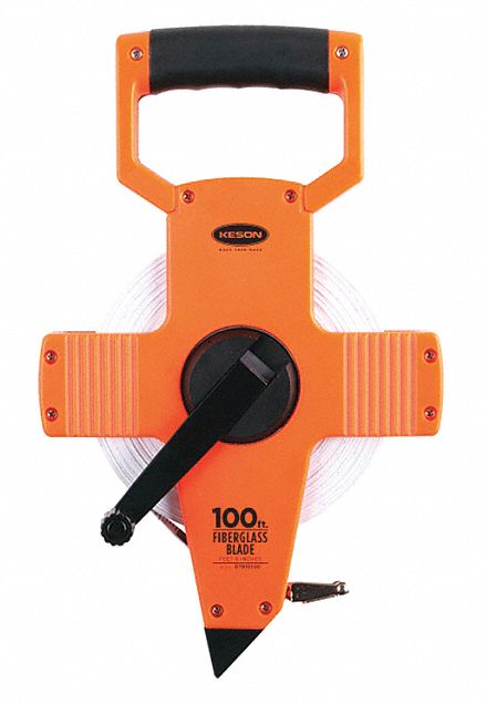 KESON 100 ft Fiberglass Engineers Engineers Long Tape Measure, Orange ...