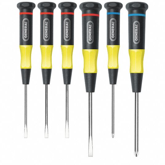 Technicians Screwdriver Set, Number of Pieces 6 - Grainger