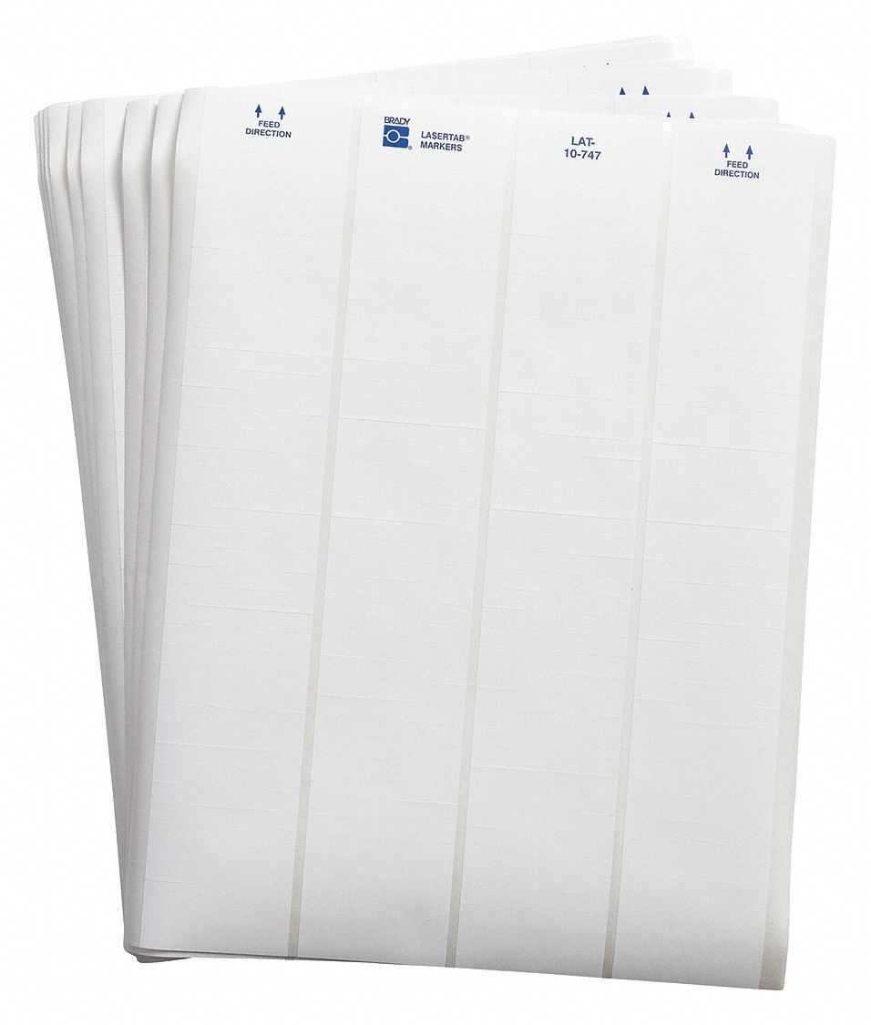 1/4 in x 1 7/8 in, Polyester, Precut Label Sheet - 3LKE2|LAT-10-747-10 ...