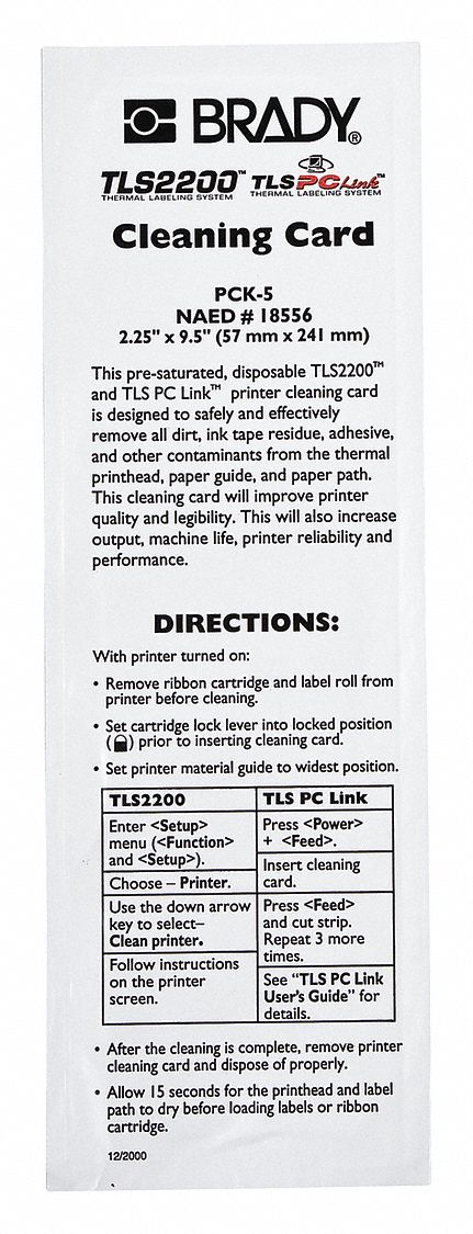 Cleaning Kit, BMP1/BMP71/M611/TLS2200/TLS-PC LINK, Cleaning Kit - 3LKF5 ...