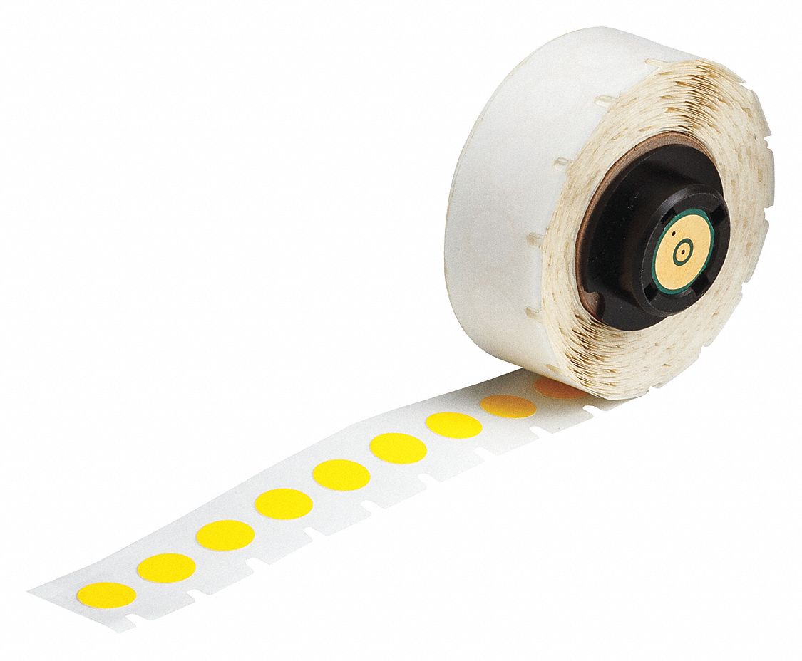Circle, 3/8 in x 3/8 in, Precut Label Roll - 3LKG8|PTL-82-499-YL - Grainger