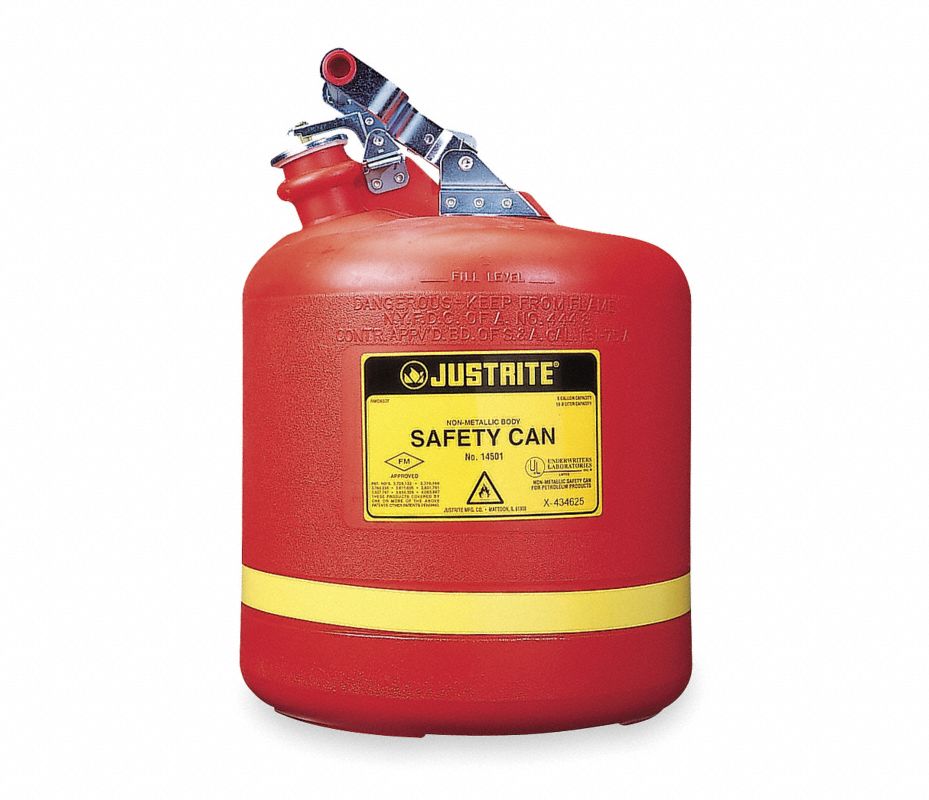 JUSTRITE Bidón de Seguridad Tipo I 5 gal. Rojo para Inflamables ...