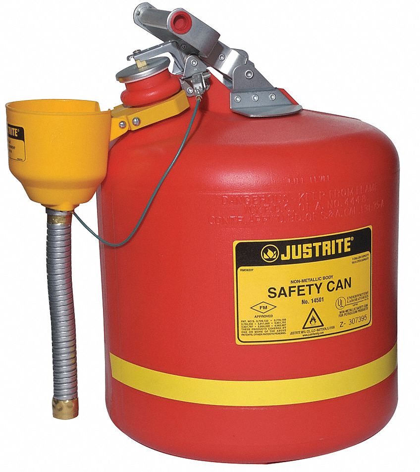 Type I Safety Can,5 gal.,Red,16In H - Grainger