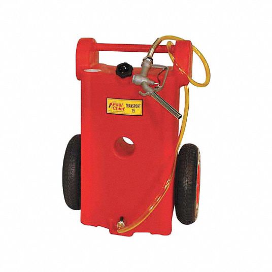 Fuel Caddy, Polyethylene Material, 15 gal Capacity, Used For Refueling ...