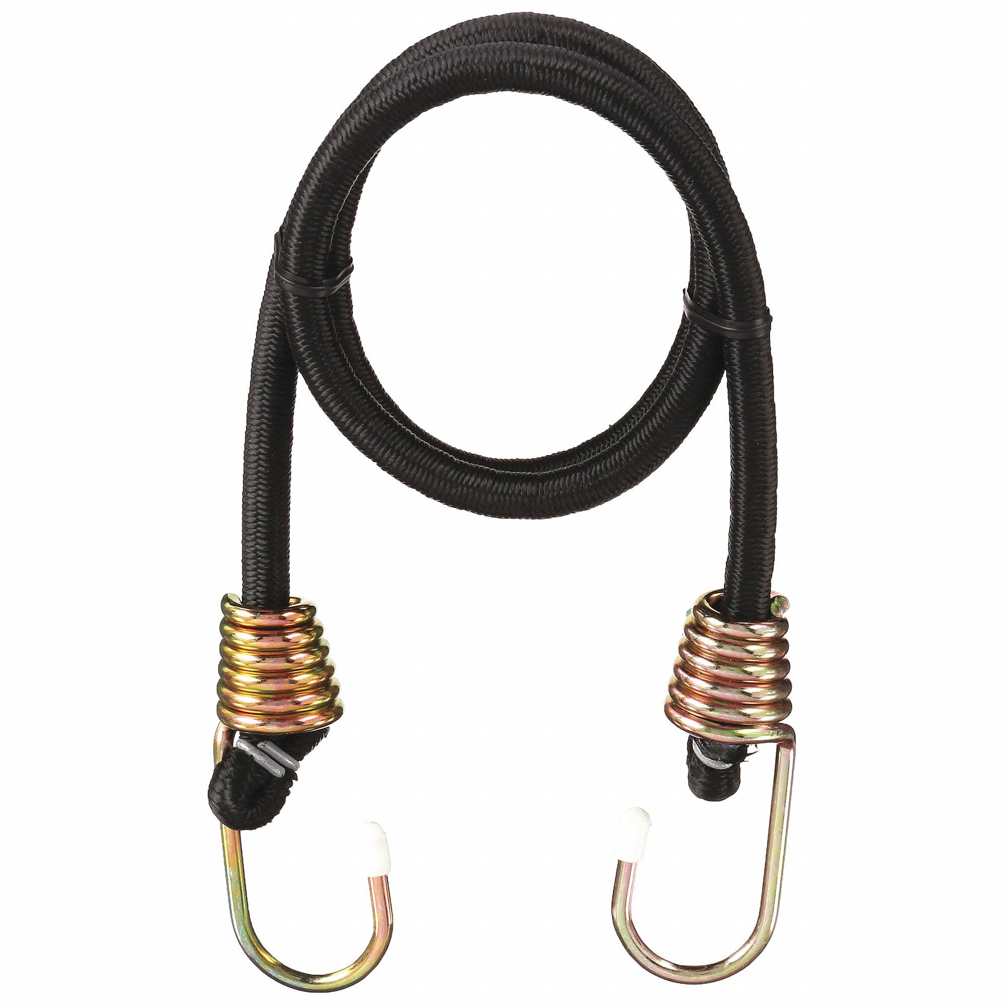 Black Polypropylene Bungee Cord with J-Hooks, Bungee Length: 48 in ...