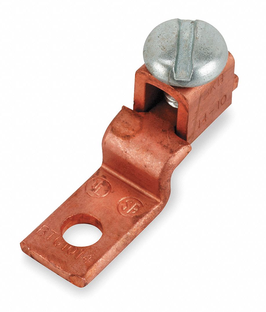 BLACKBURN Mechanical Connector: 1 Conductors, Copper, 5/32 in Stud Size ...