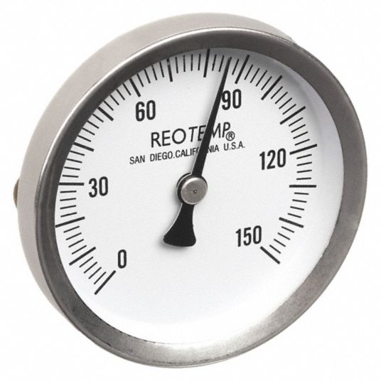 Spring Pipe Mount Dial Thermometer - Grainger