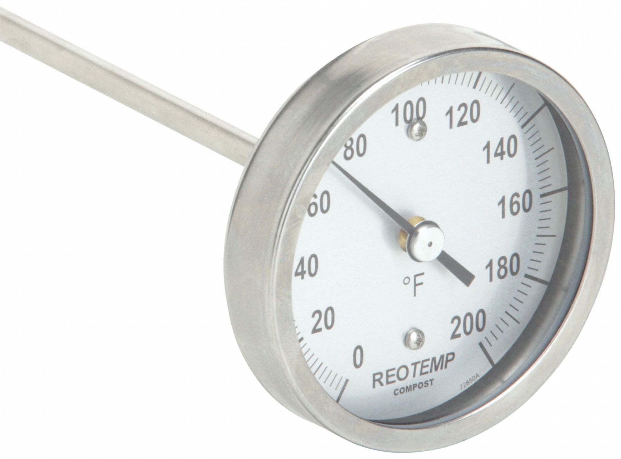 REOTEMP, 0°F to 200°F, +/- 1% Accuracy, Compost Dial Thermometer ...