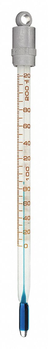 ENVIRO-SAFE, 0°F to 220°F, 160 mm, Pocket Liquid In Glass Thermometer ...