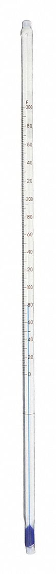 EVER-SAFE, 0°F to 300°F, Partial Immersion, Liquid In Glass Thermometer ...