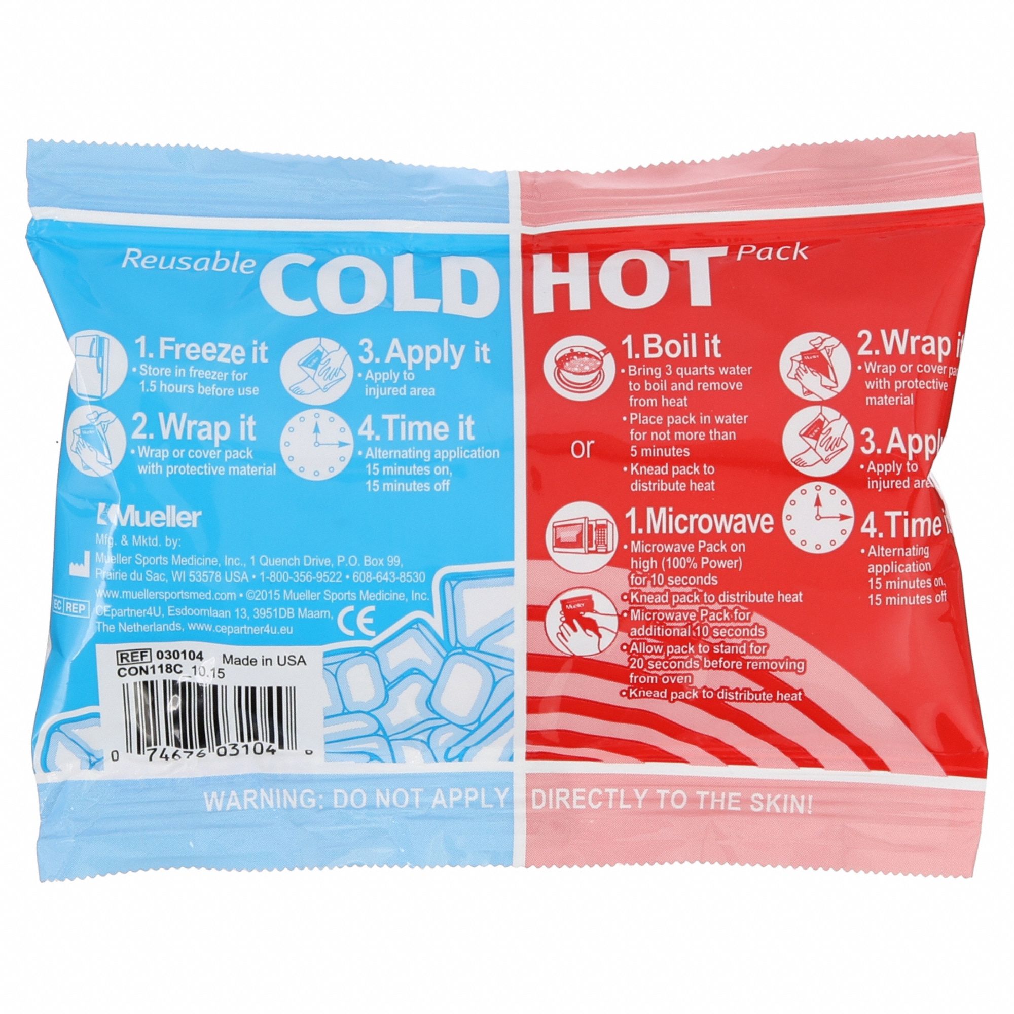 4 3/4 in Temp Pack Lg, 6 in Temp Pack Wd, Reusable Heat/Cold Pack ...