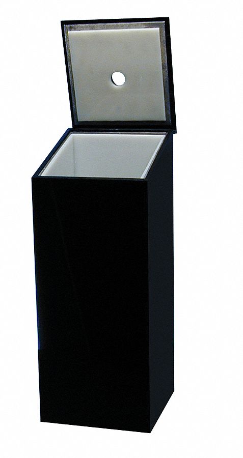 Pipette Disposal Bin, Black, Gamma Protection, 16 in Height - Grainger