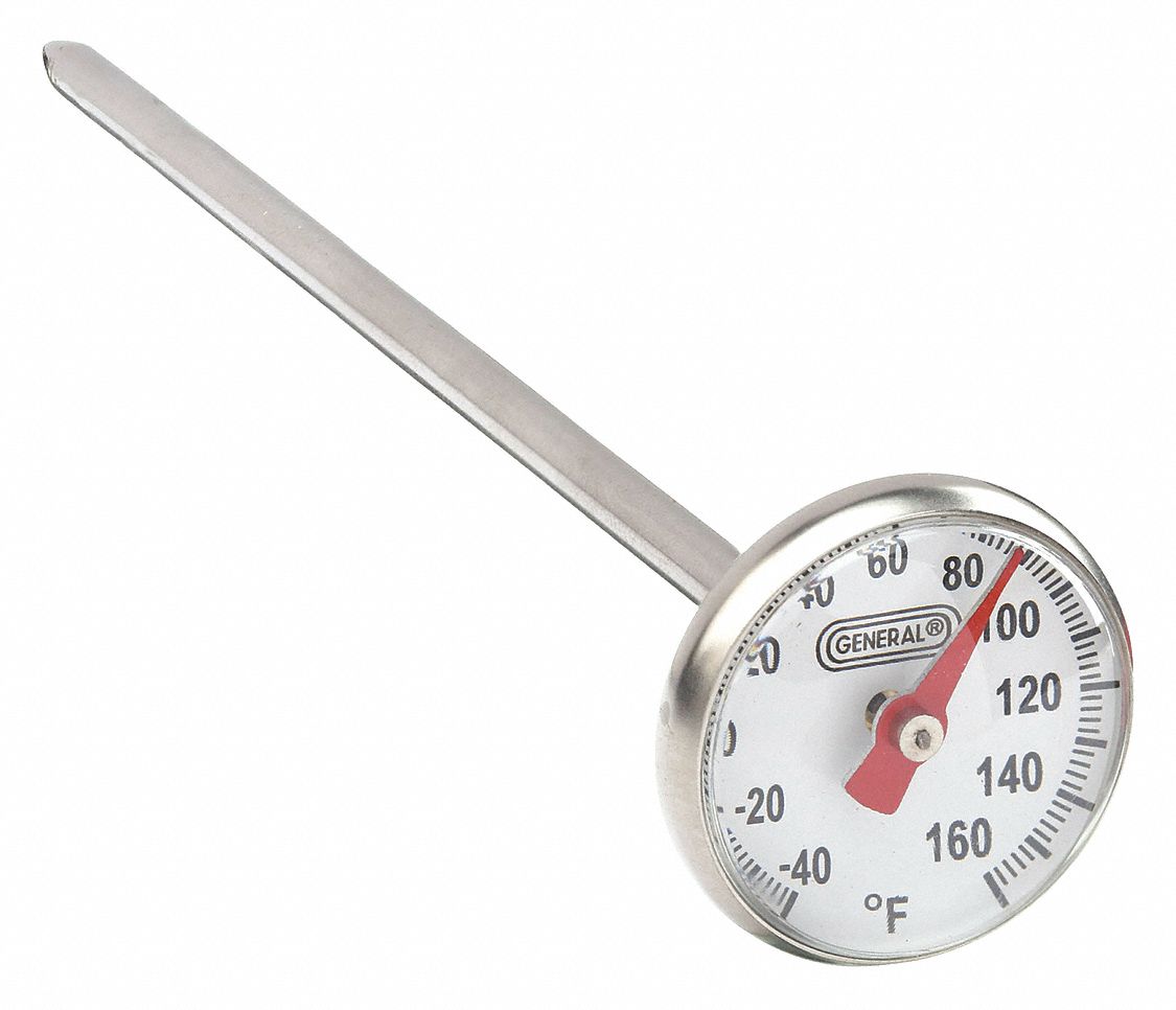 GENERAL, -40°F to 160°F, +/- 4°F at -40~160°F, Dial Pocket Thermometer ...