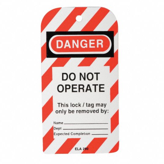 HONEYWELL NORTH, Danger, Do Not Operate, Lockout Tag - 3LTD7|ELA290/1 ...