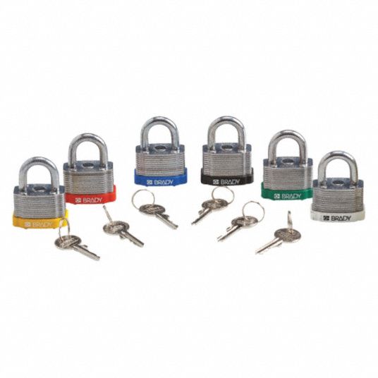BRADY, Keyed Different, Steel, Lockout Padlock Assortment - 3LTH5|LC041 ...