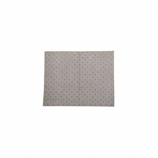 BRADY SPC ABSORBENTS, 19 in x 15 in Pad Size (L x W), Gray, Absorbent ...