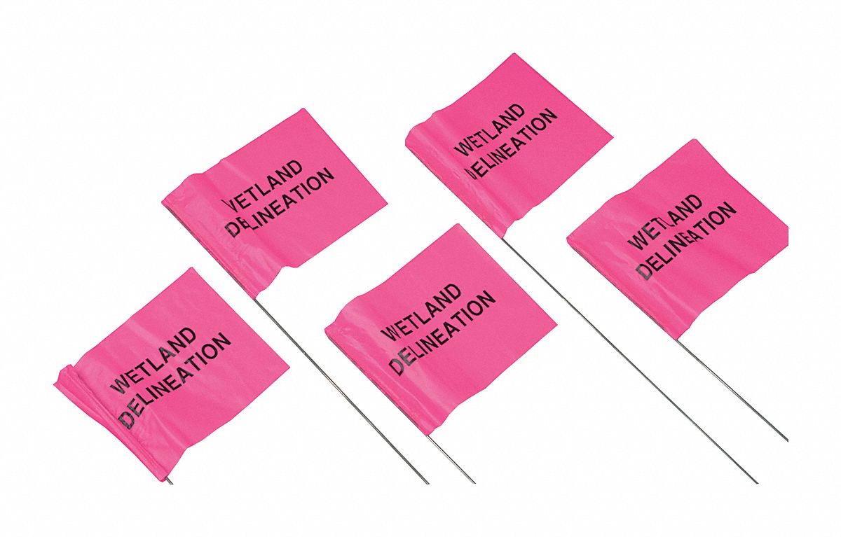 4 in x 5 in Flag Size (HxW), 21 in Staff Ht, Marking Flag - 3LUN3 ...