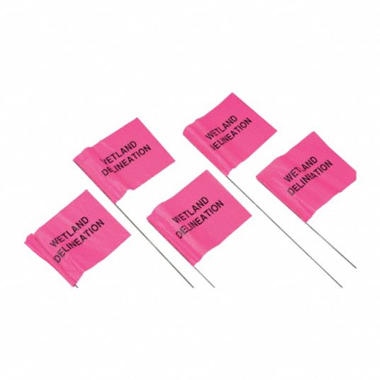 4 in x 5 in Flag Size (HxW), 21 in Staff Ht, Marking Flag - 3LUN3 ...