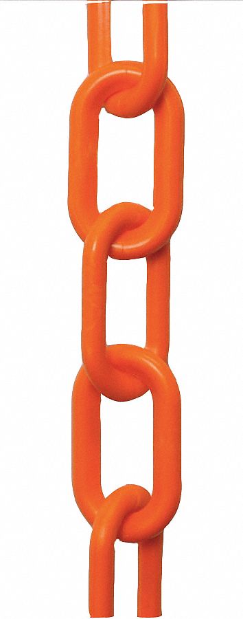 Plastic Chain,2Inx8ft 10 In,Fluor Orange - Grainger