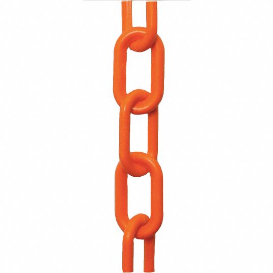 Plastic Chain,2Inx8ft 10 In,Fluor Orange - Grainger