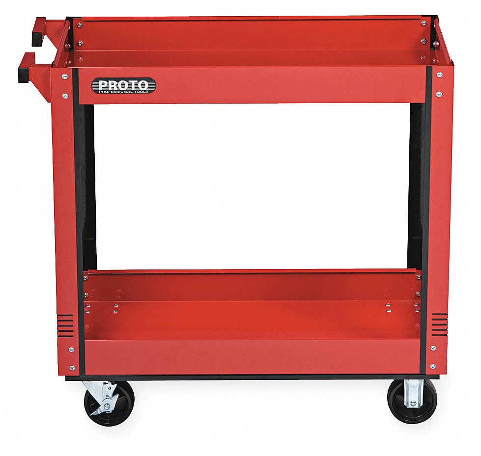 PROTO Flat Handle Deep Shelf Utility Cart, Load Capacity 600 lb, Number ...