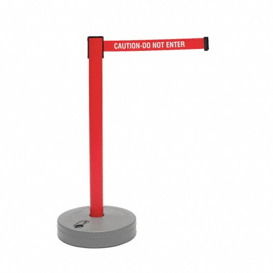 TENSABARRIER, Red, Caution Do Not Enter, Barrier Post with Belt - 3LWX9 ...
