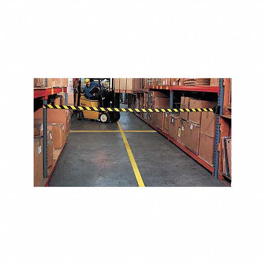 Retractable Belt Barrier, Yellow/Black - Grainger