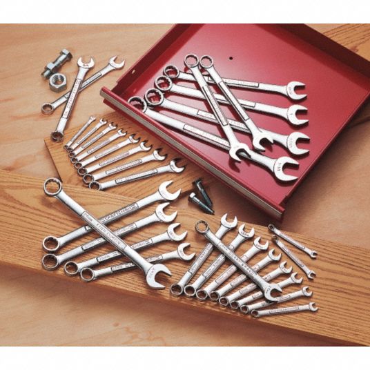 Combination Wrench Set, Full Polish - Grainger