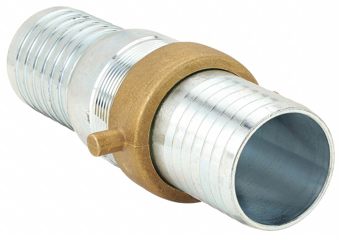 2 in Compatible Pipe Size, NPSM x NPSM, Short Shank Fire Hose Coupling ...