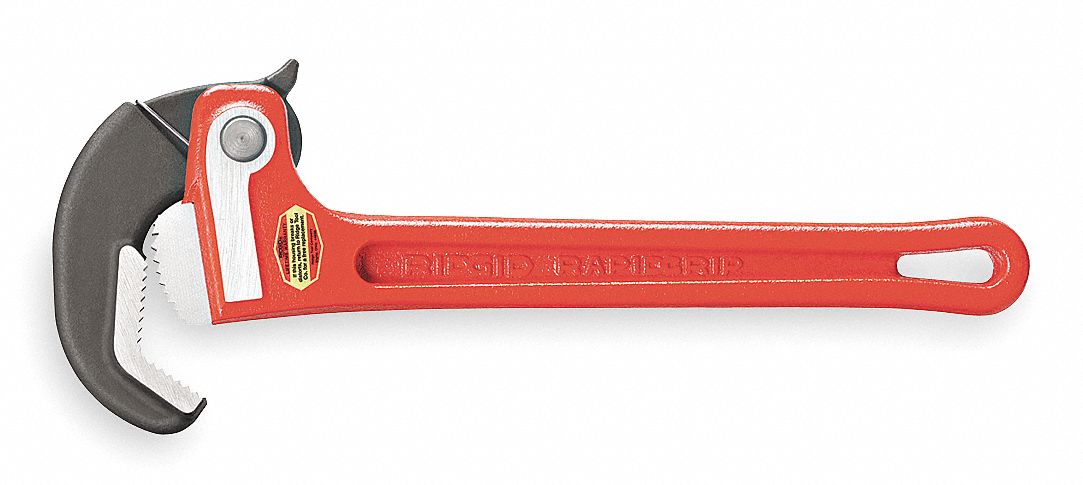 Straight Pipe Wrench, Cast Iron, Jaw Capacity 2 in, Overall Length 12 ...