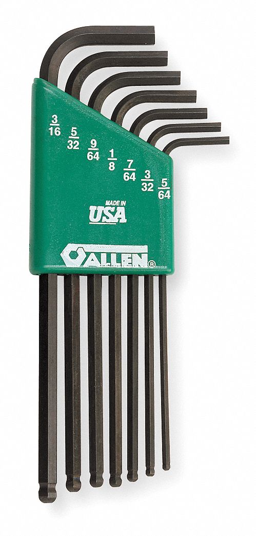Ball End Hex Key Set, Number of Pieces 7 - Grainger