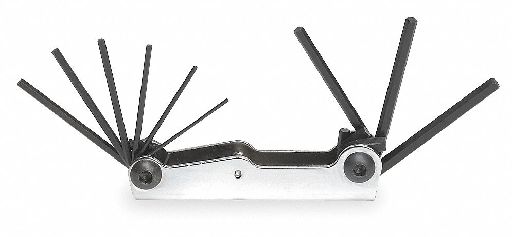 Folding Hex Key Set, Number of Pieces 9 - Grainger