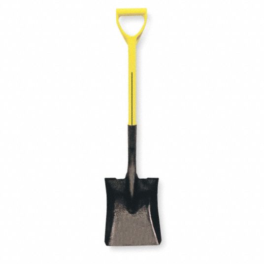 NUPLA Square Point Shovel, 27 In. Handle, 16 ga. - 3MD55|72072 - Grainger
