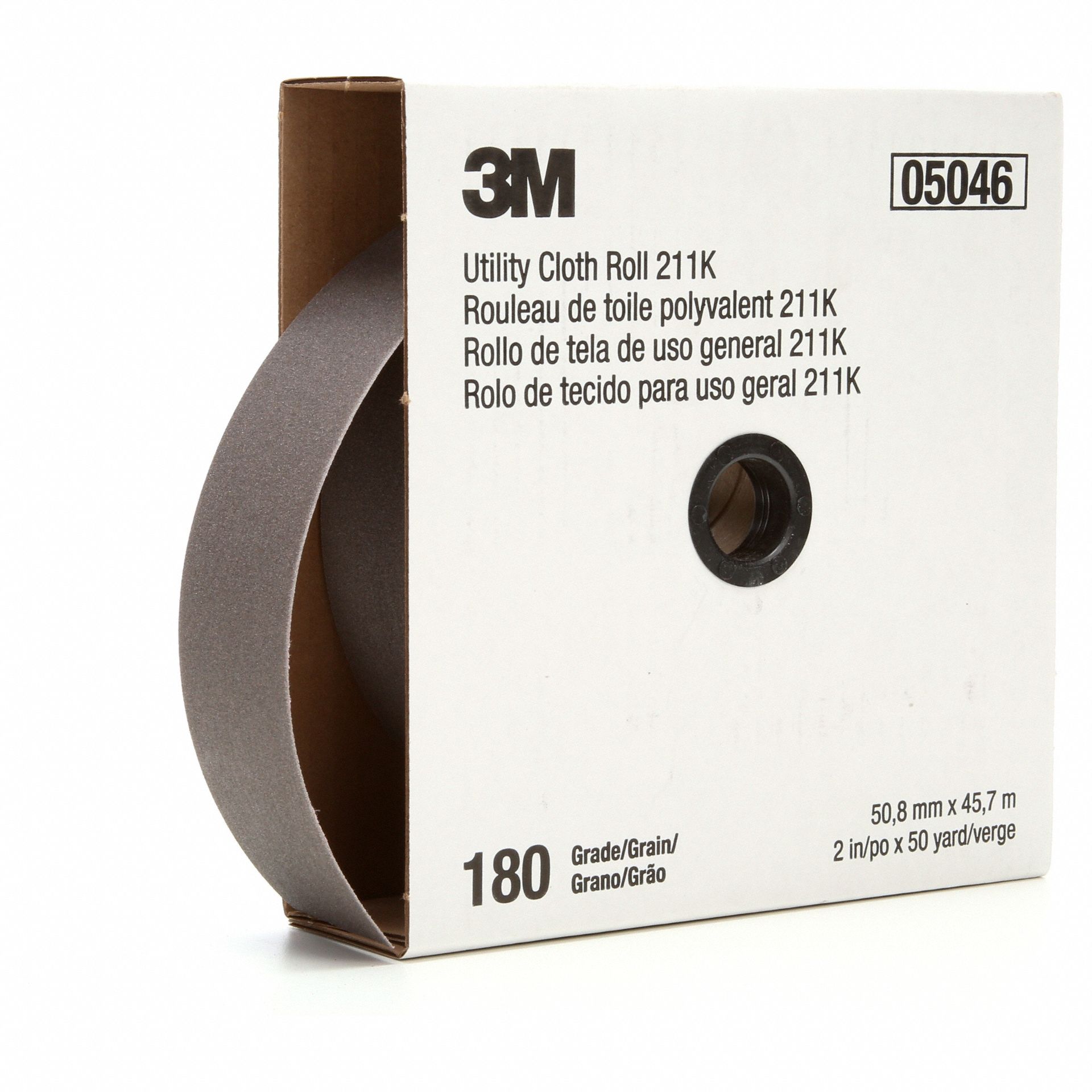 3M, 1 in W x 150 ft L, Aluminum Oxide, Abrasive Utility Roll - 804GR8 ...