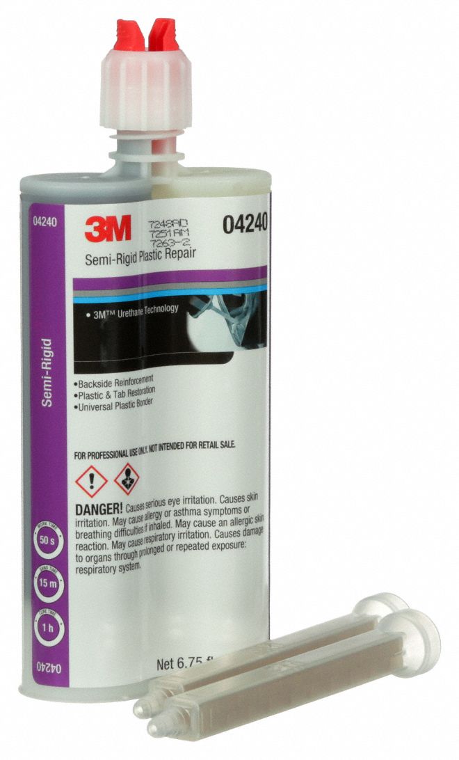 3M Urethane Adhesive: Semi-Rigid Plastic Repair, 200 mL, Dual-Cartridge ...